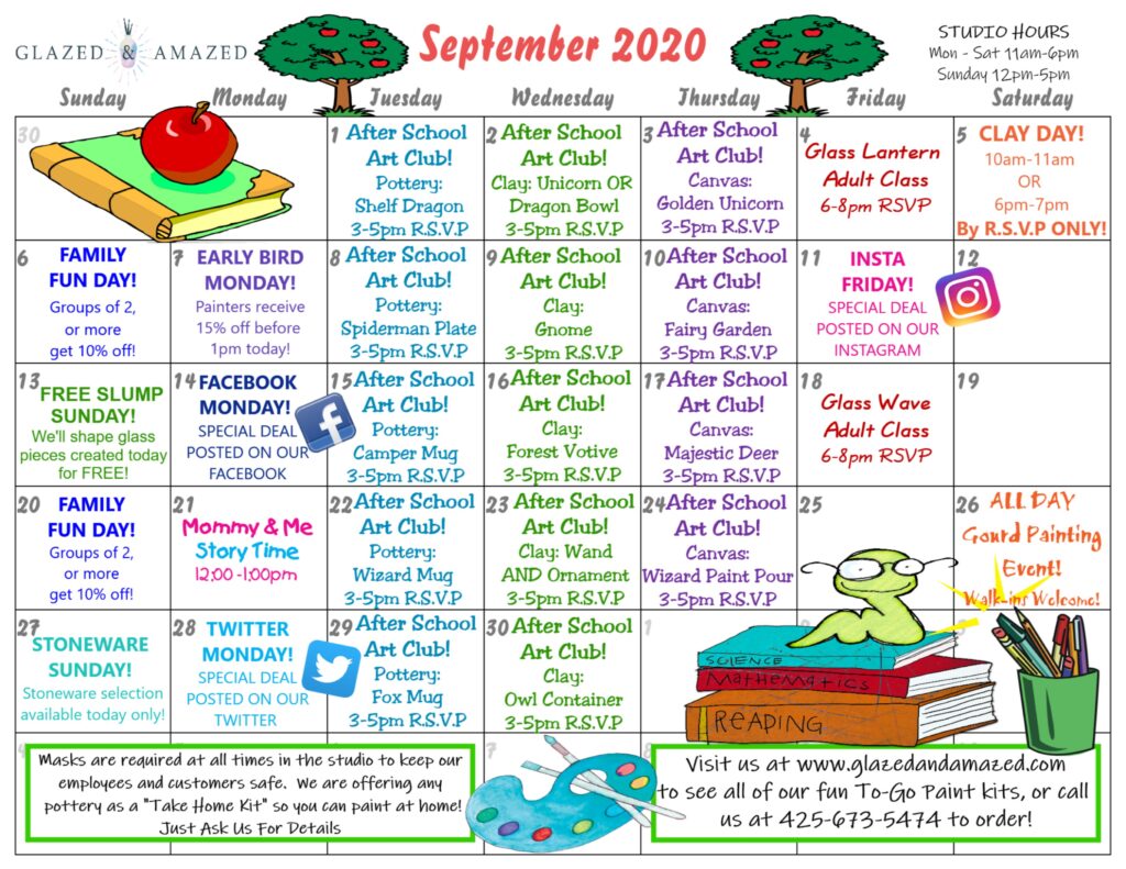 Activity Calendar | Glazed and Amazed